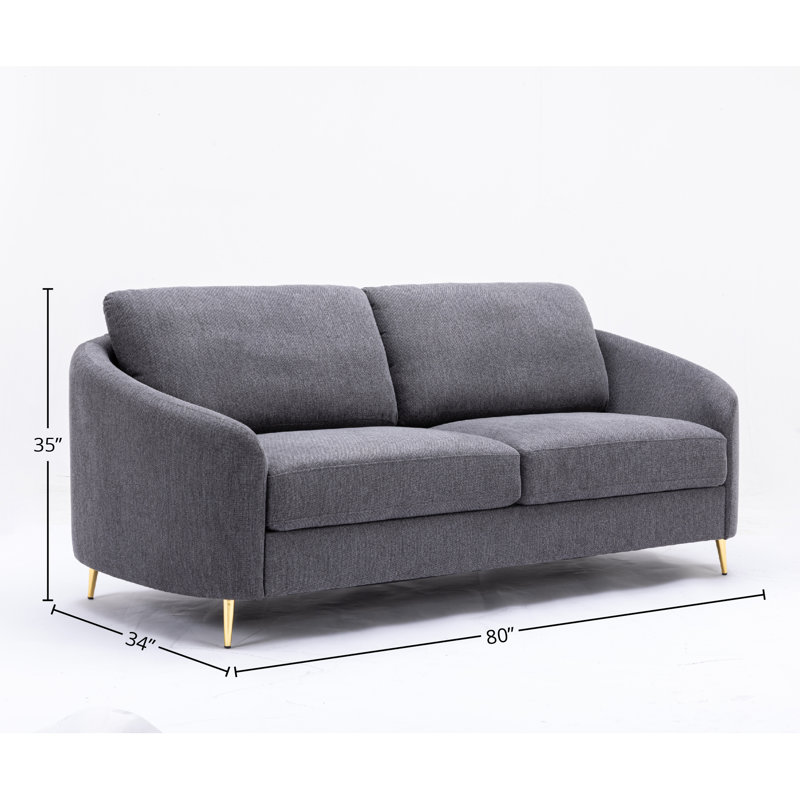 Mercer41 Modern Gray Linen Sofa | Wayfair
